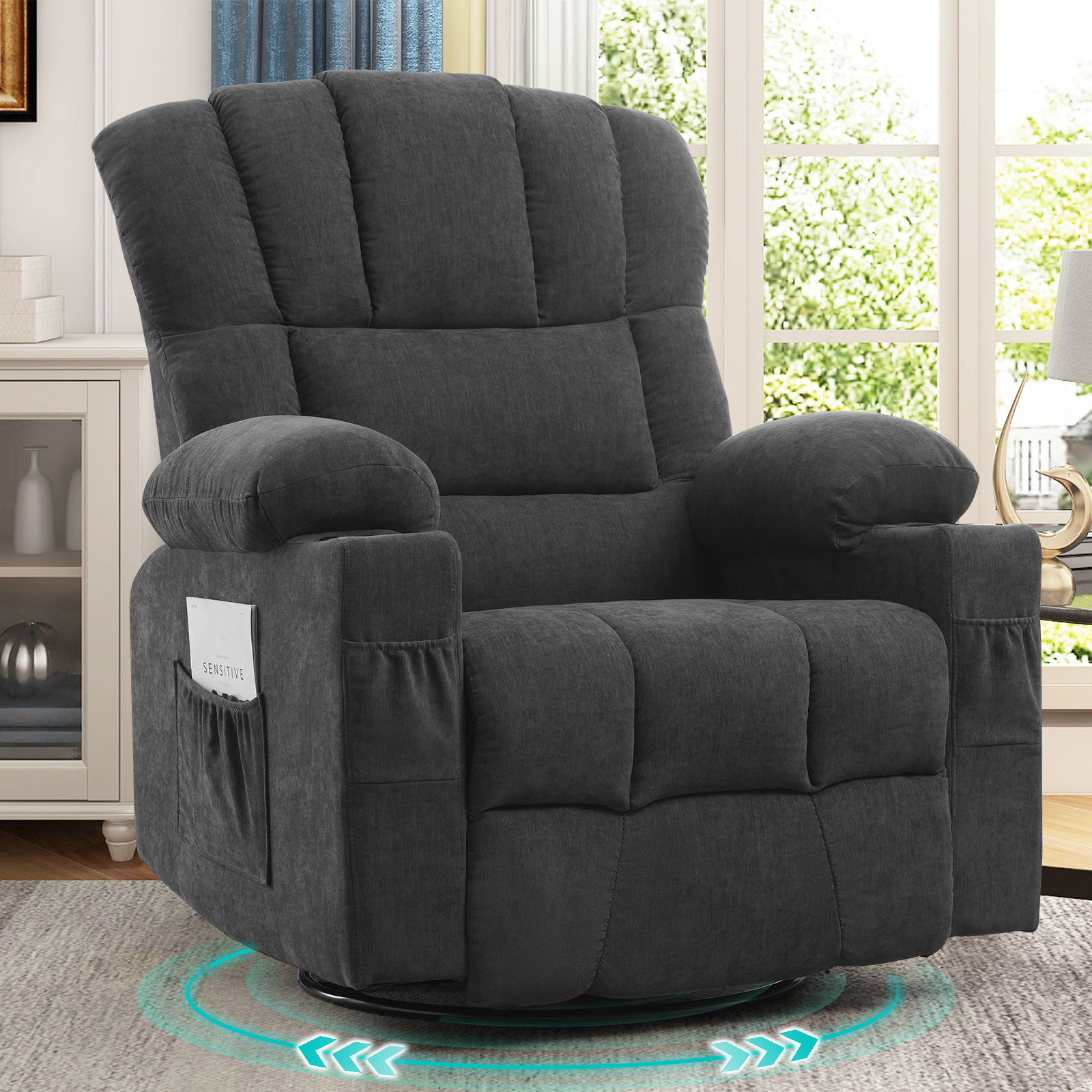Latitude Run® Fedlin Upholstered Swivel Recliner | Wayfair