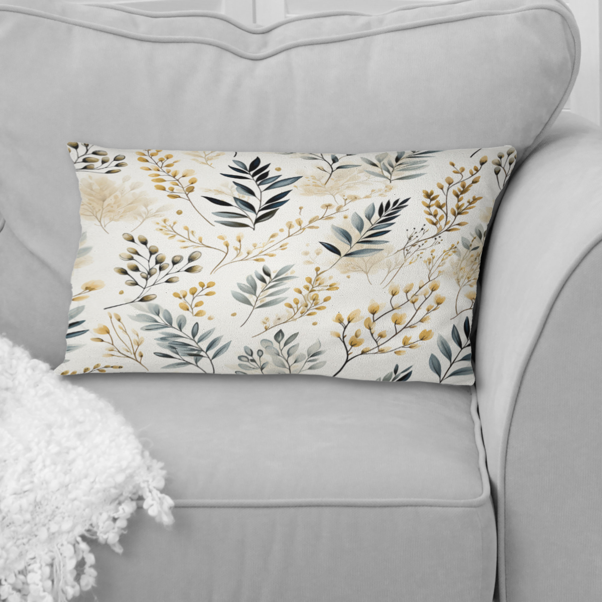 Design Art Serene Ferns II - Plants Printed Pillow | Wayfair