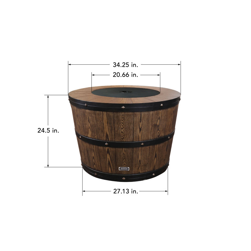 Sunbeam Wine Barrel Concrete Propane/Natural Gas Fire Pit & Reviews ...