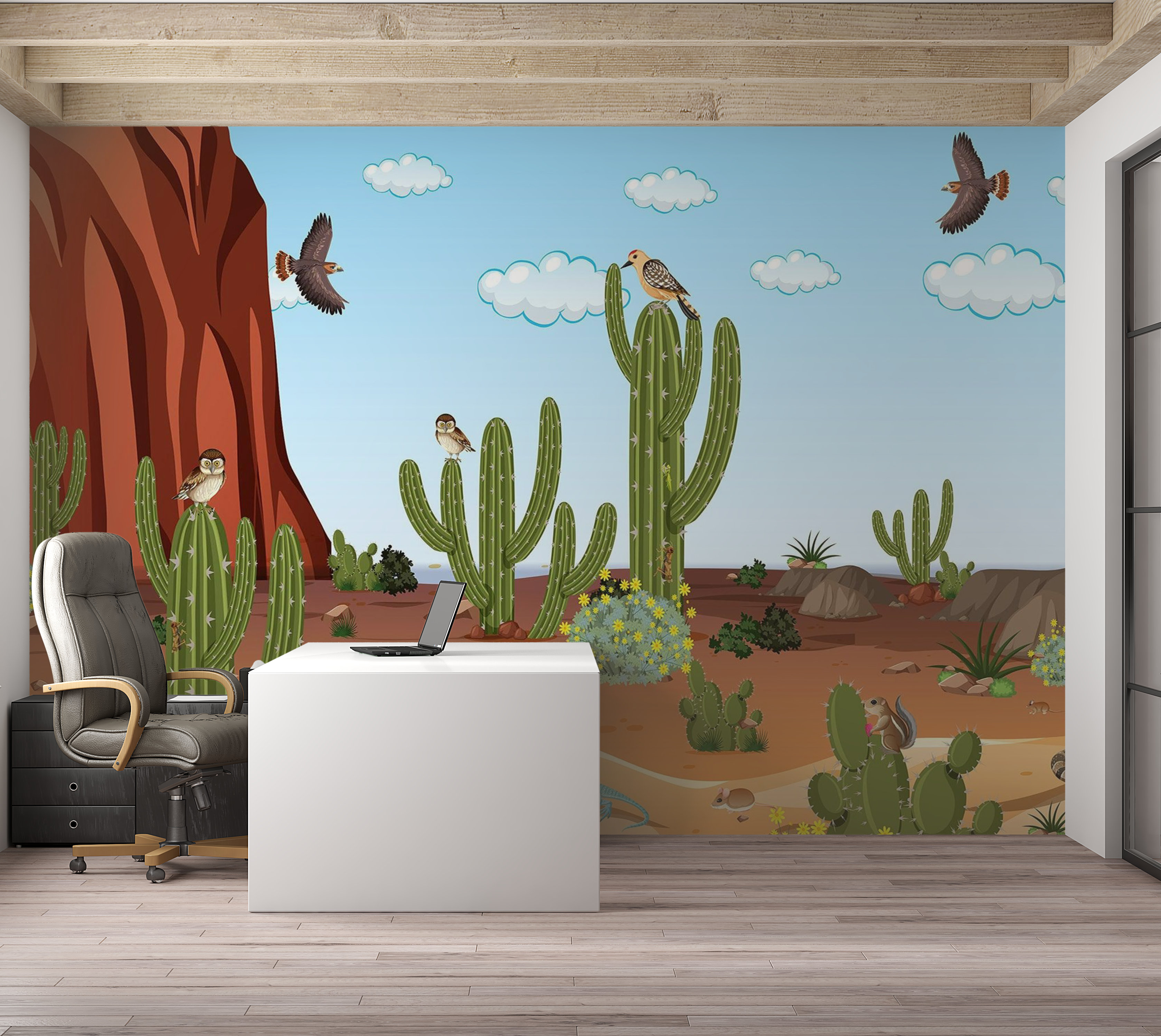 Foundry Select Premium Wallpaper Wall Mural - Desert Wildlife Scene ...