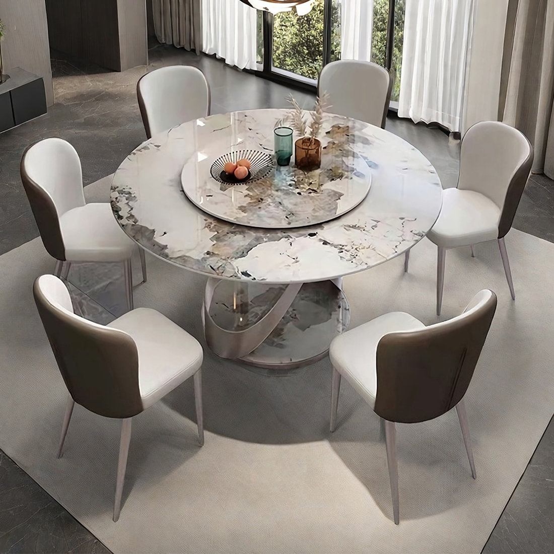 HEshihome Light Luxury Rock Slab Carbon Steel Dining Tables. | Wayfair