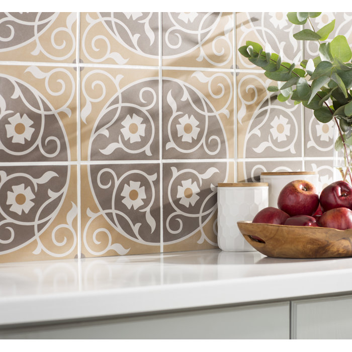 Merola Tile Caprice Series 7.88" x 7.88" Porcelain Patterned Wall ...