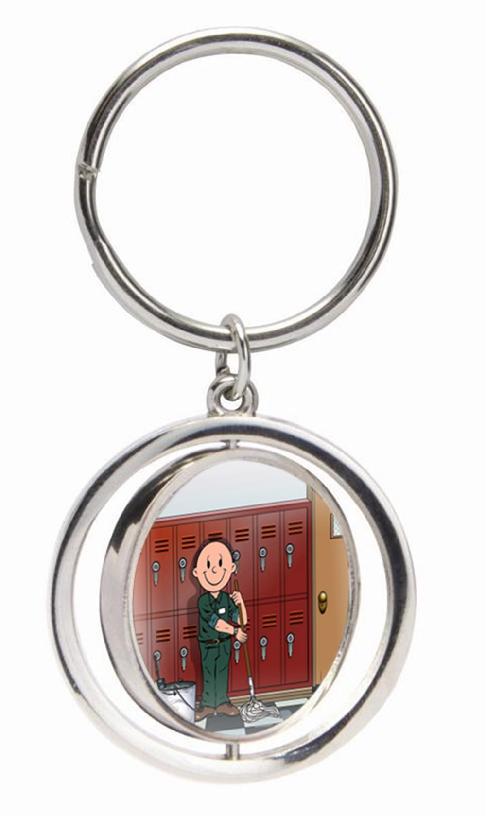 Printed Perfection Personalized Custodian - Male Small Spinning Key ...