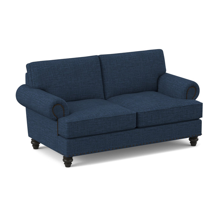 EdgecombeFurniture Foxhill 79" Round Arm Sofa with Reversible Cushions ...