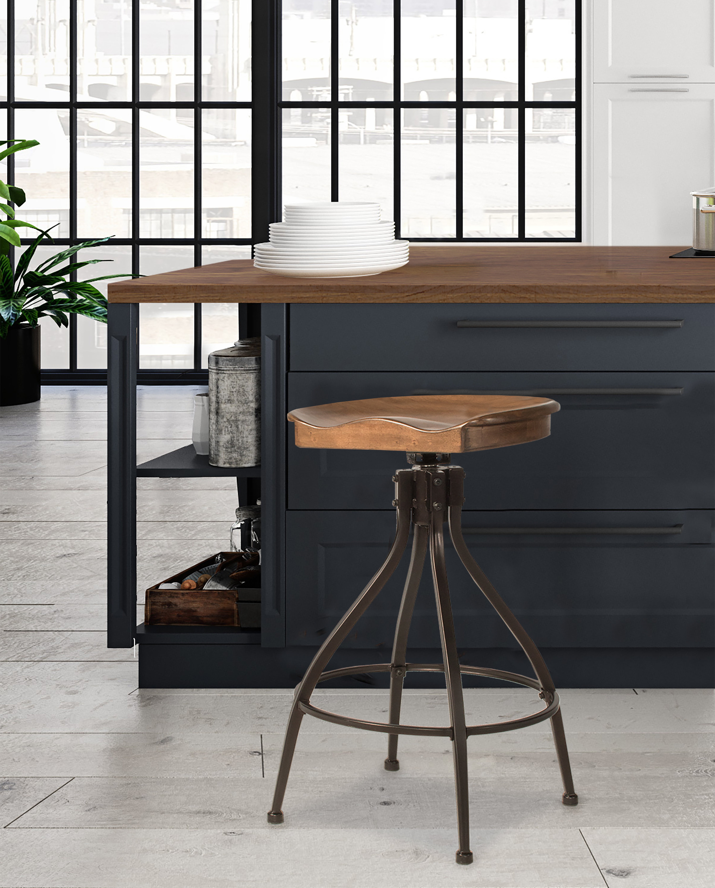 Trent Austin Design Zumwalt Adjustable Height Bar Stool & Reviews | Wayfair