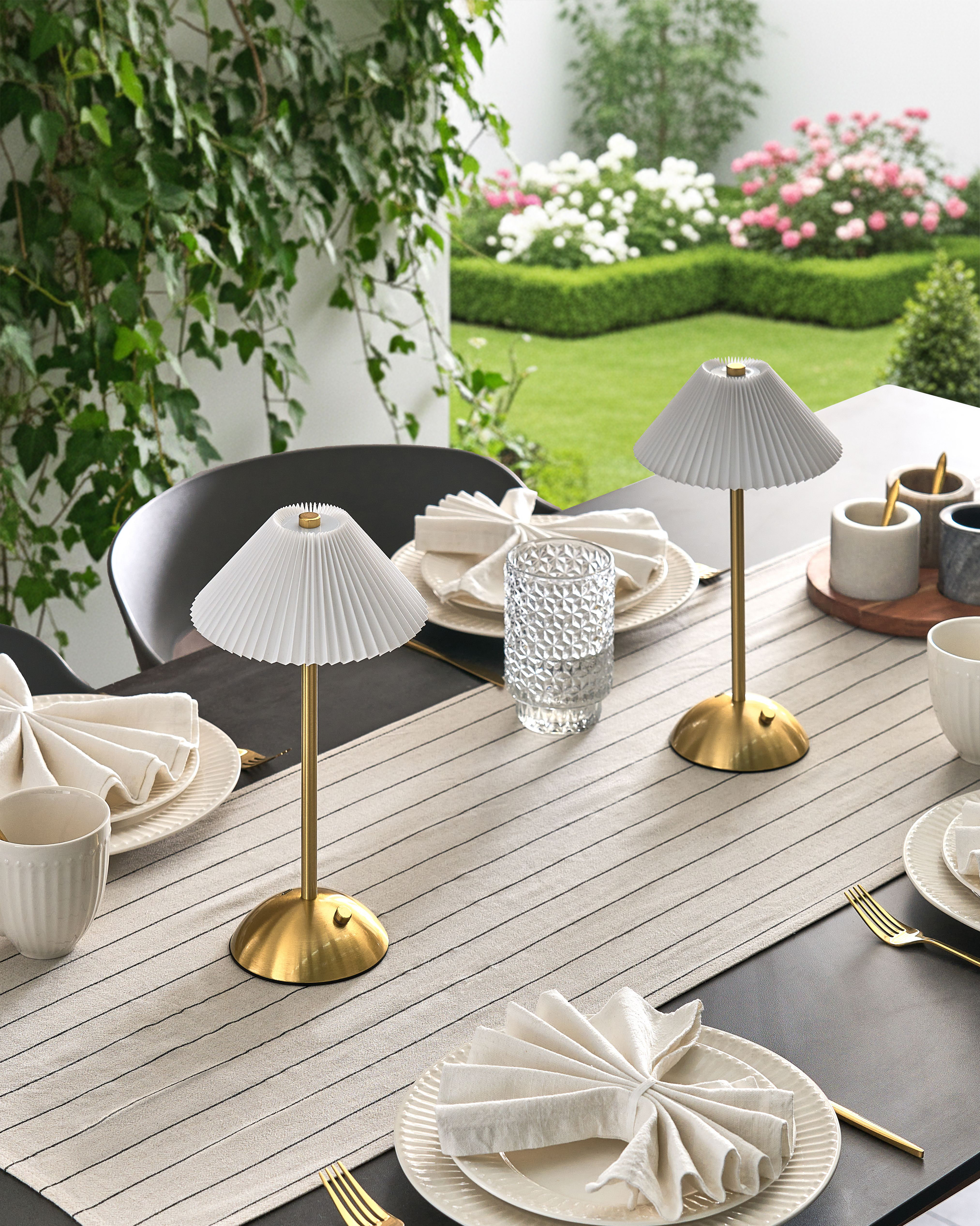 George Oliver Set of 2 Wireless LED Table Lamp RUBA with Dimmer Metal ...