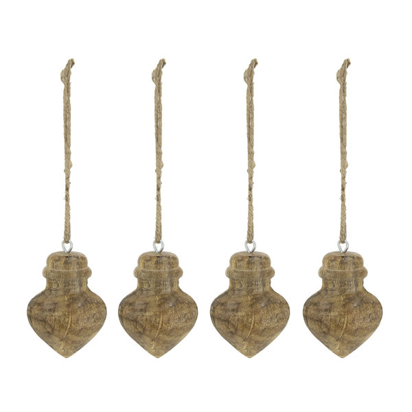 The Holiday Aisle® Mango Wood Holiday Shaped Ornament | Wayfair