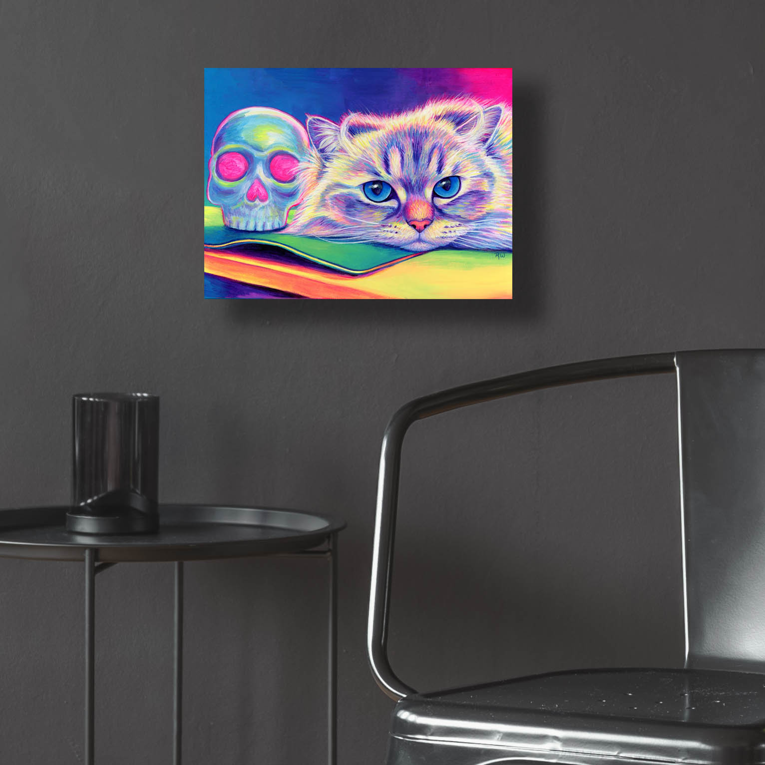 Winston Porter Himalayan Cat With Skull' by Rebecca Wang Art Acrylic ...