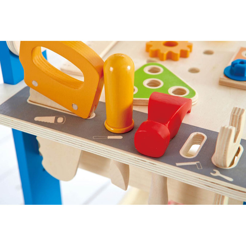 Hape Wooden Child Master Tool & Workbench Toy Pretend Play Builder Set ...