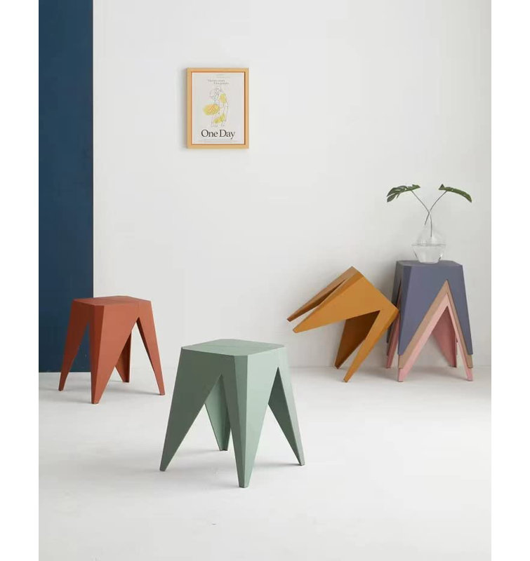 George Oliver Isbella Polypropylene Plastic Accent Stool | Wayfair