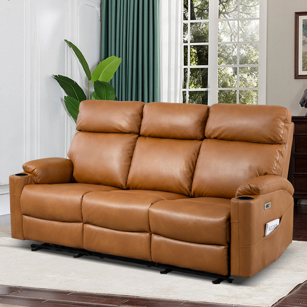 Latitude Run® 78” Upholstered Power Reclining Sofa With Console And ...