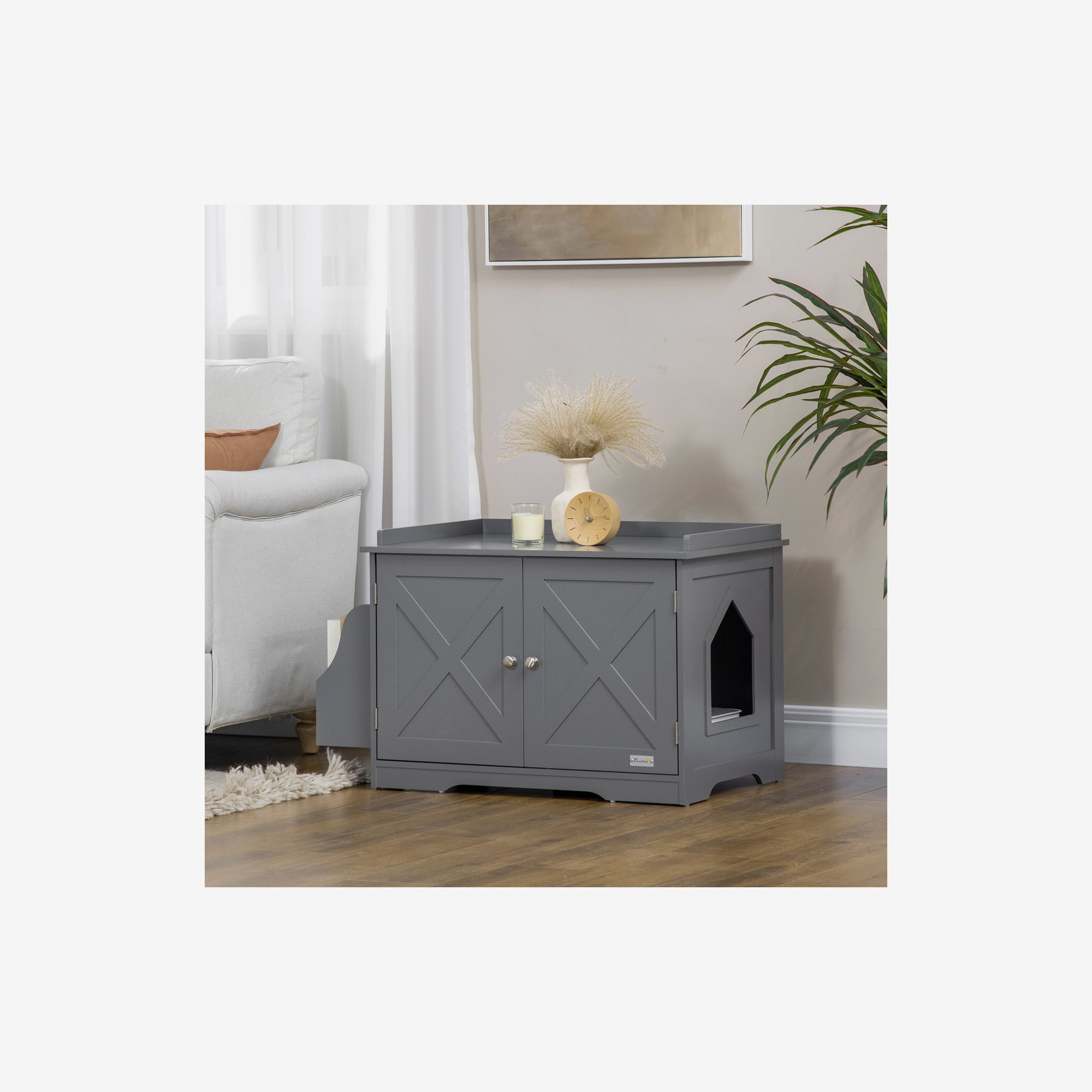 Archie & Oscar™ Wide & Large Cat Litter Box Furniture Hidden Farmhouse ...