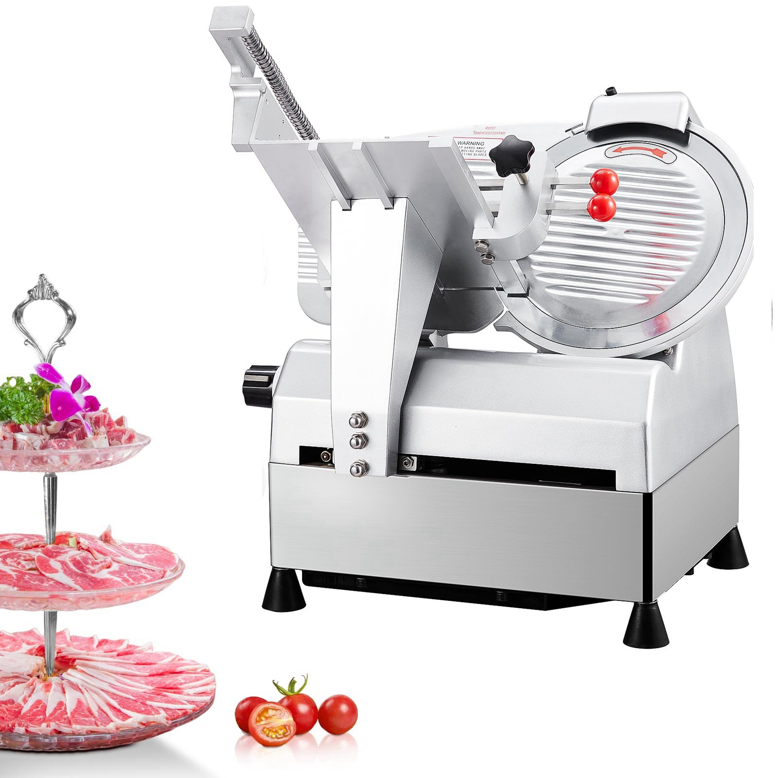 Zstar Automatic Meat Slicer, 550W Deli Slicer With 10" Stainless Steel ...