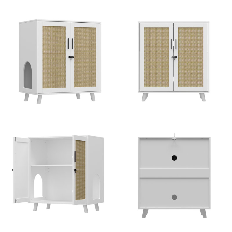 Tucker Murphy Pet™ Modern Cat Litter Box Enclosure With Lock And Sisal ...