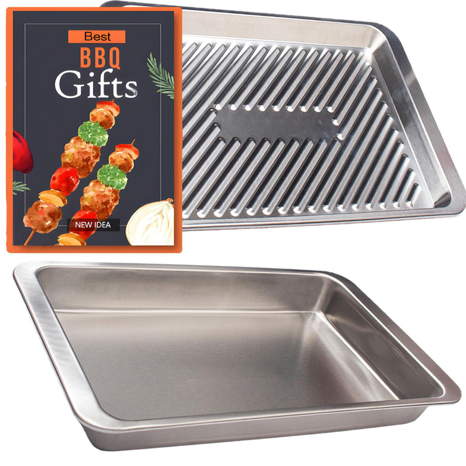Mint Pantry® Service Tray, Stainless Steel Barbecue Tray, Marinating ...