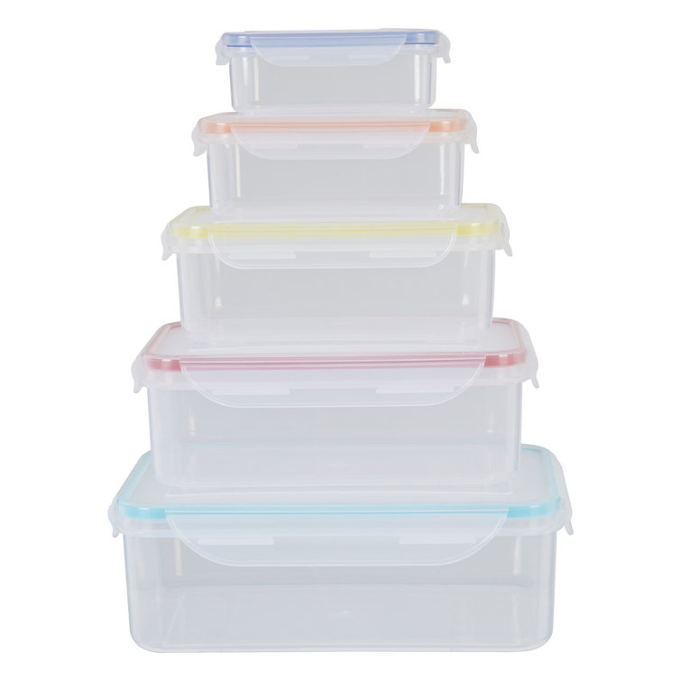 Symple Stuff 5 Piece Square Food Containers | Wayfair.co.uk