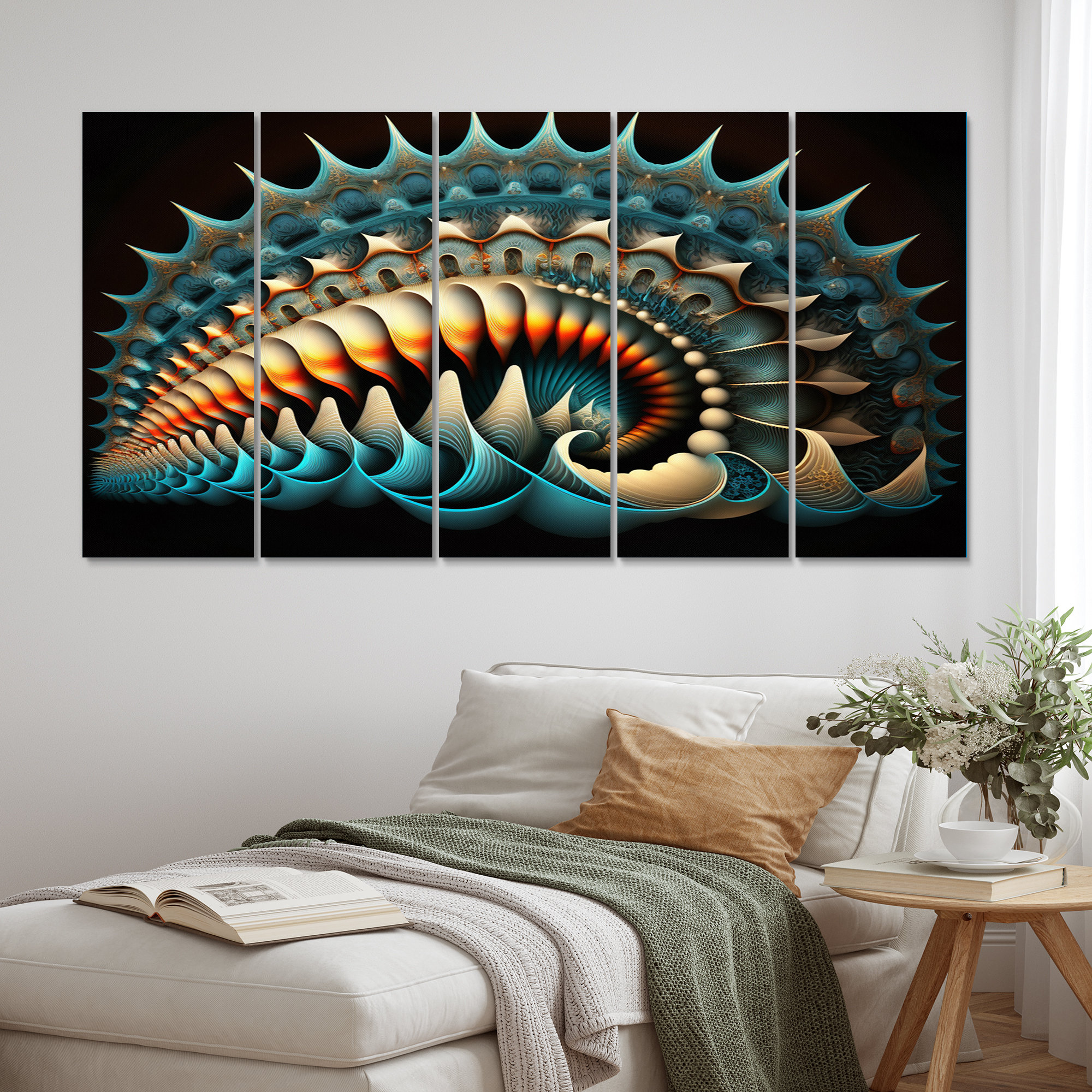 Wrought Studio Abstract Seascape Of Soundwaves In Retro Blue III ...