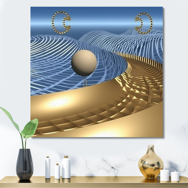 Ebern Designs Golden Infinity Matrix Framed On Canvas Print | Wayfair