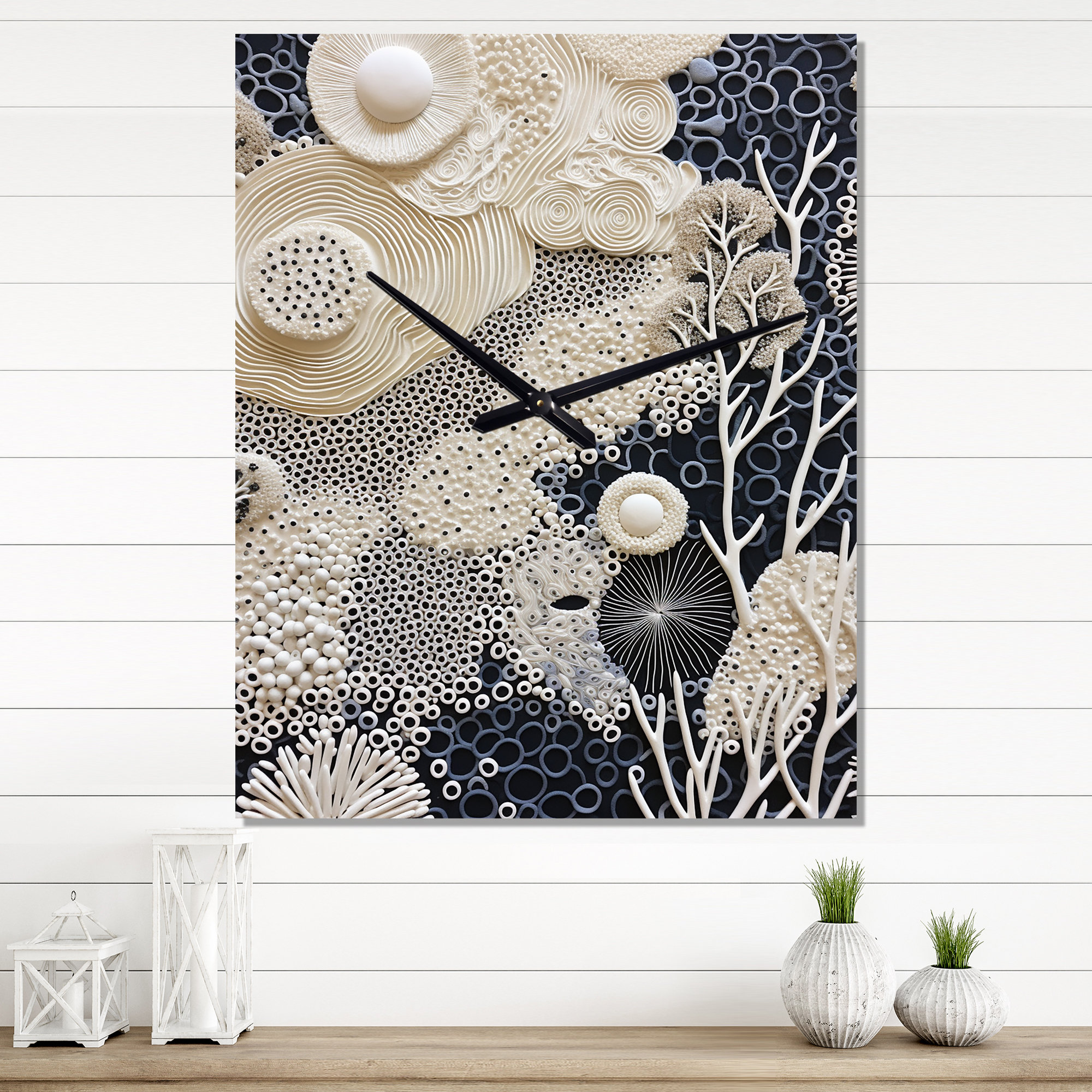 East Urban Home Aneka - Coastal Coral Wall Clock Oversized | Wayfair