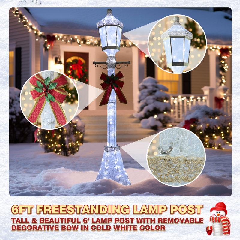 The Twillery Co. Gutierrez 6' Lamppost LED Lighted Outdoor Display ...