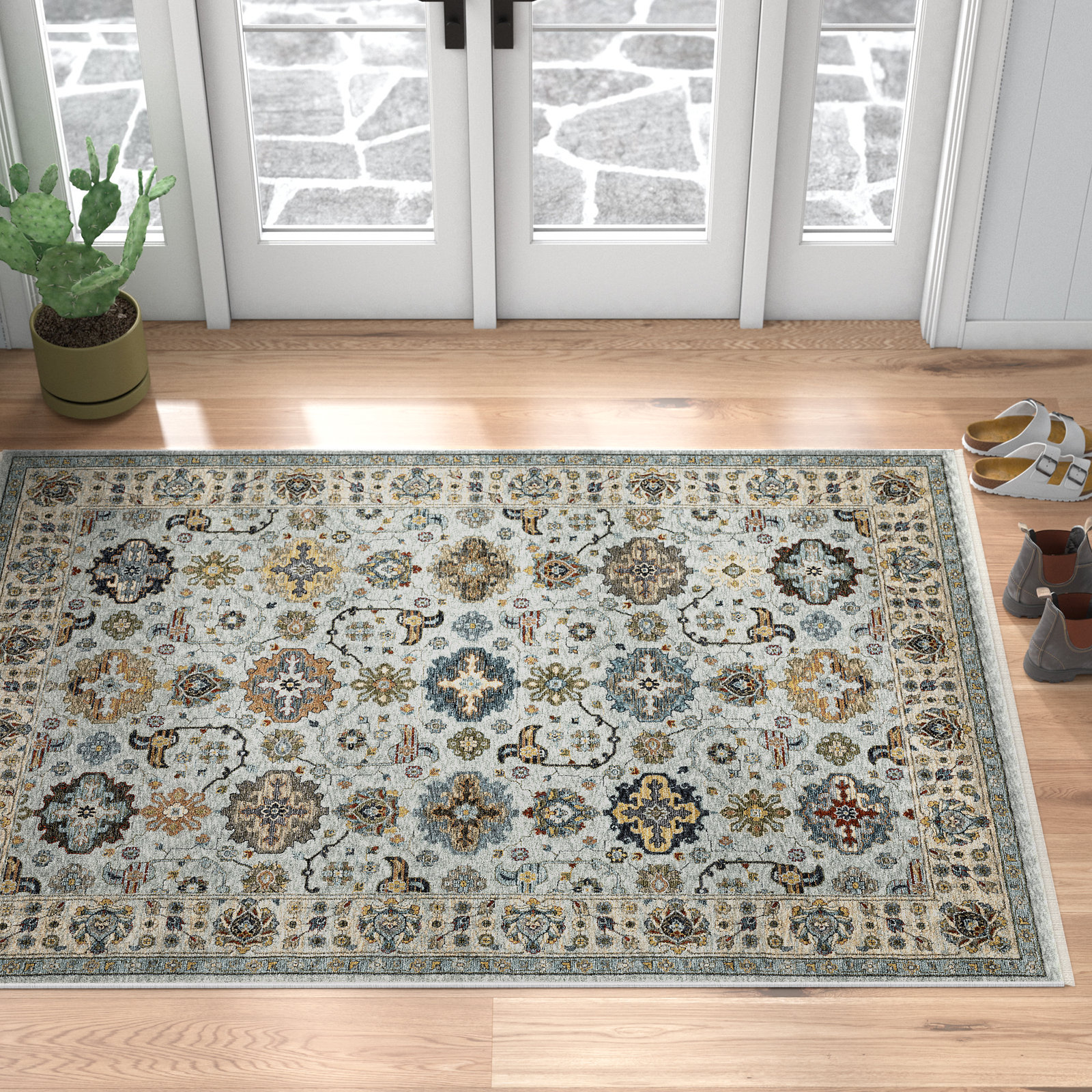 Langley Street Hovis Light Blue/Beige Area Rug & Reviews | Wayfair