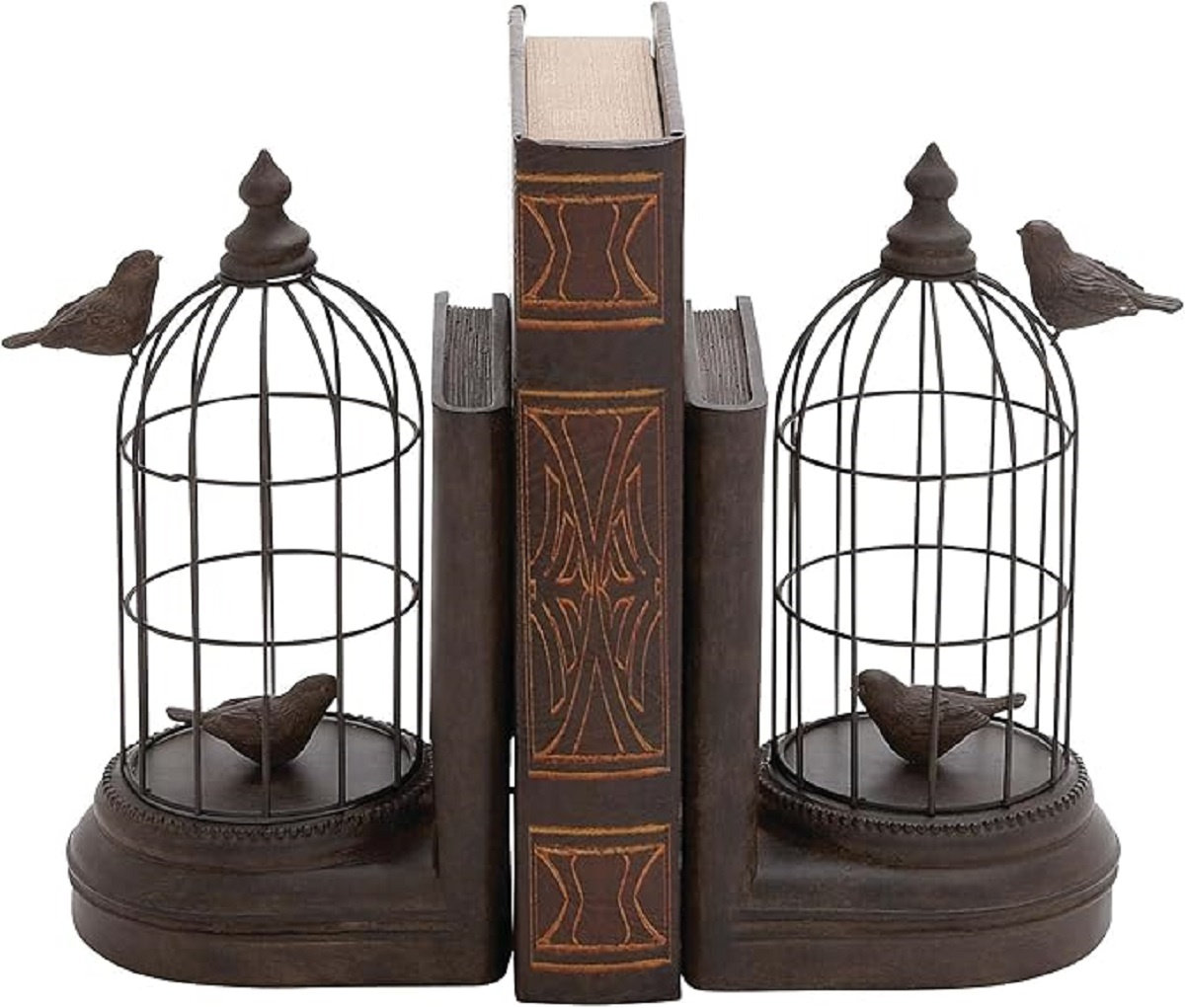 One Allium Way® Bird Decorative Black Bookends with Cages & Reviews ...
