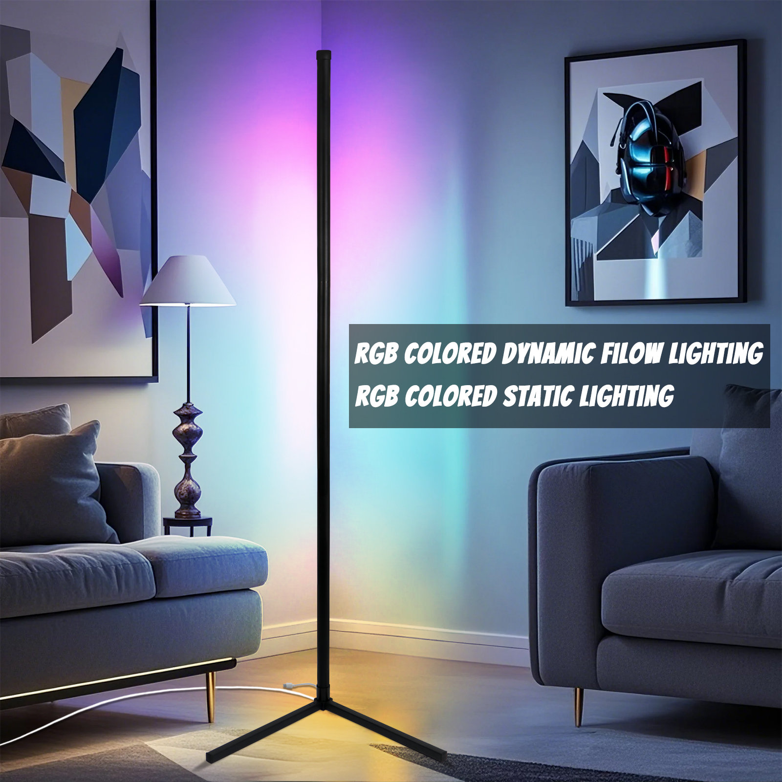 Wrought Studio™ Rgb Led Floor Lamp,corner Floor Lamp,with Music Sync ...