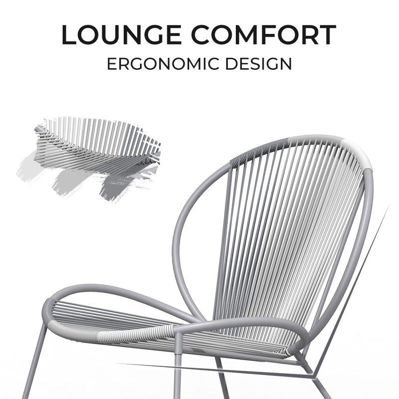 AllModern Halcott Steel Frame Rattan String Set Of 3 "& Reviews" | Wayfair