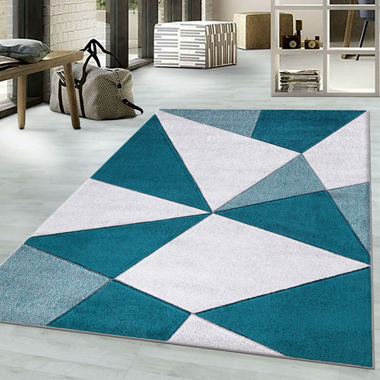 Corrigan Studio Arwan Machine Woven Blue/White Rug | Wayfair.co.uk