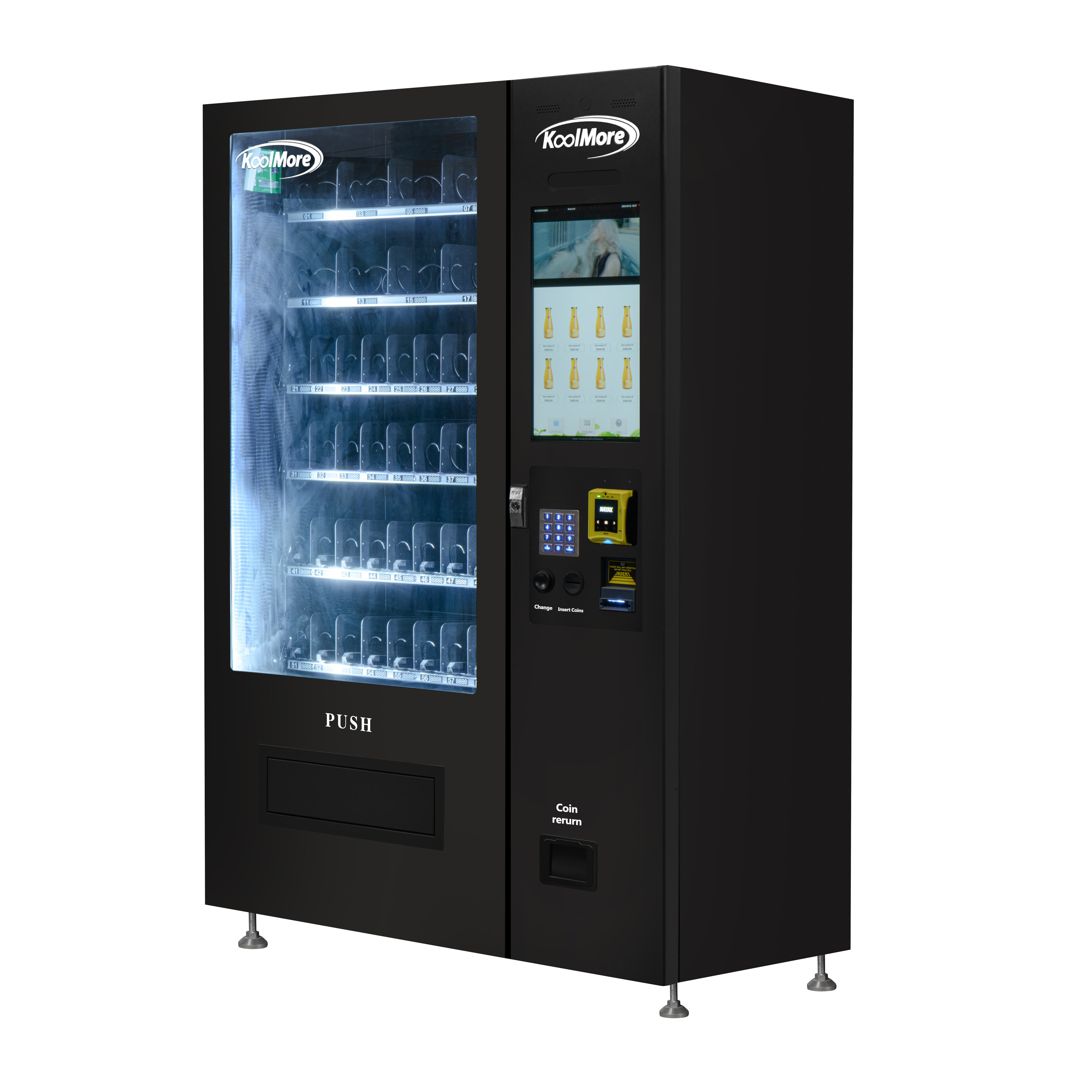 KoolMore 50 in. 60-Slot Snack Vending Machine with 22-inch Touch Screen ...