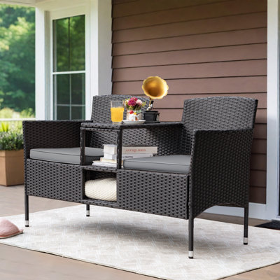 Zipcode Design™ Etna 50.8'' Wicker Outdoor Loveseat & Reviews | Wayfair