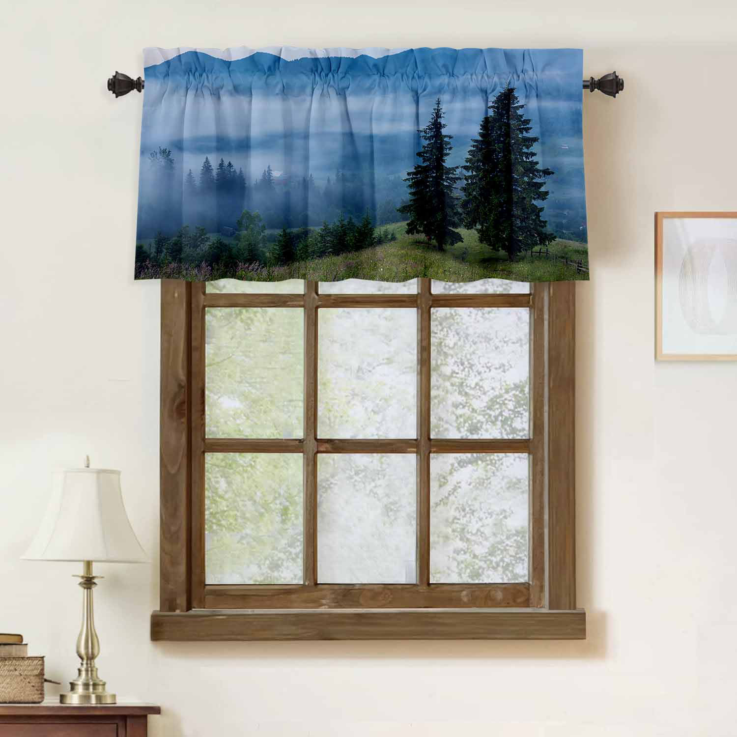 Ophelia & Co. Green 52"W Fir Trees Meadow Forest Landscape Autumn ...