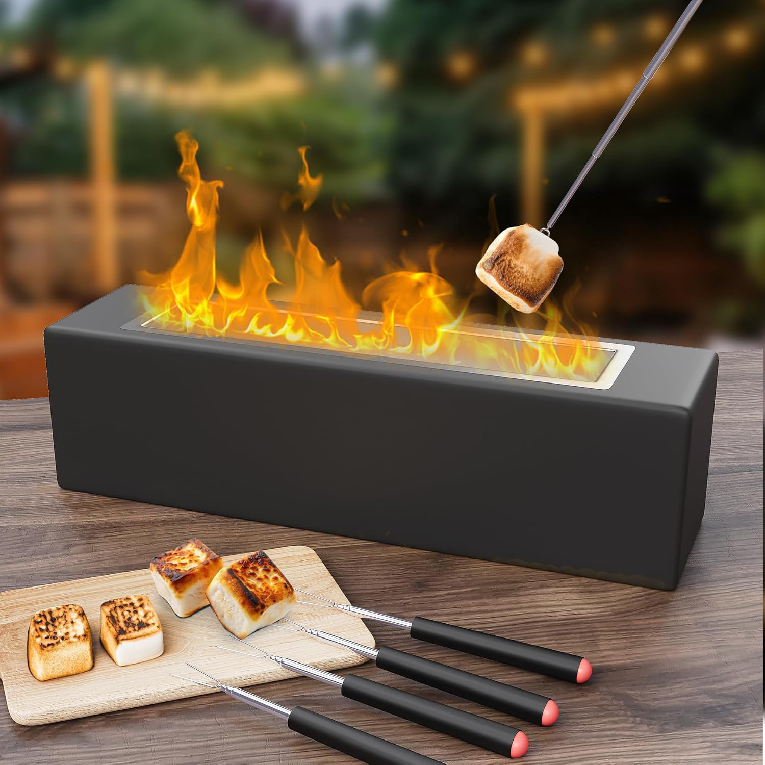 Ebern Designs Tabletop Fire Pit-Concrete Small Table Top Firepit Indoor ...