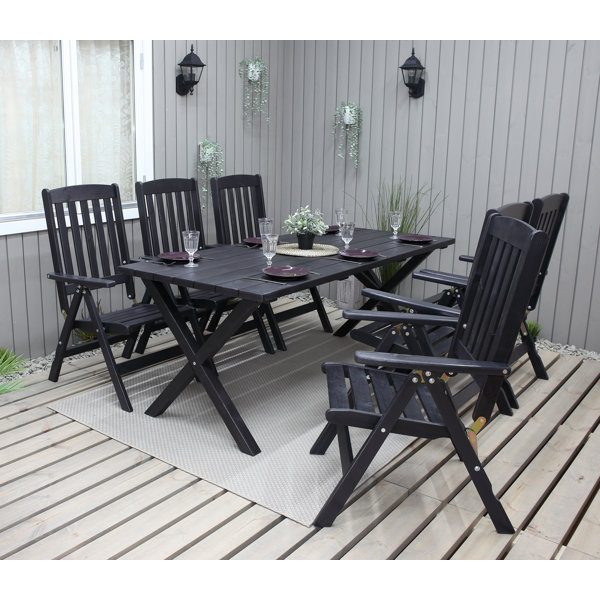 Marlow Home Co. Hannahs Rectangular 6 - Person 190cm Long Dining Set ...