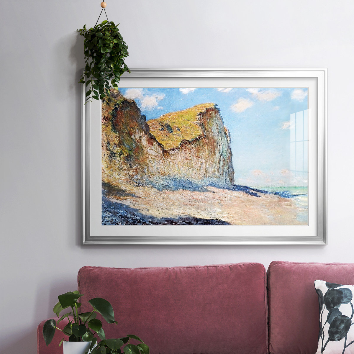 Dovecove Cliffs near Pourville, 1882-FramedFramed Print W Beveled Matt ...