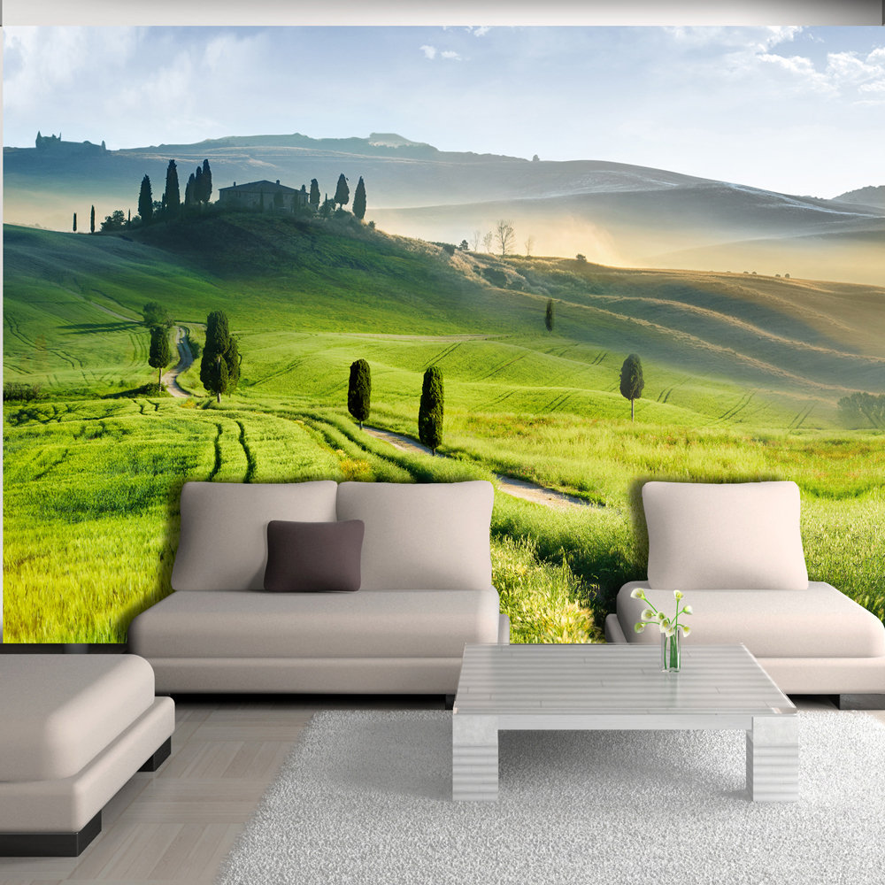 East Urban Home Countryside Morning 13'' L x 110" W Wall Mural | Wayfair