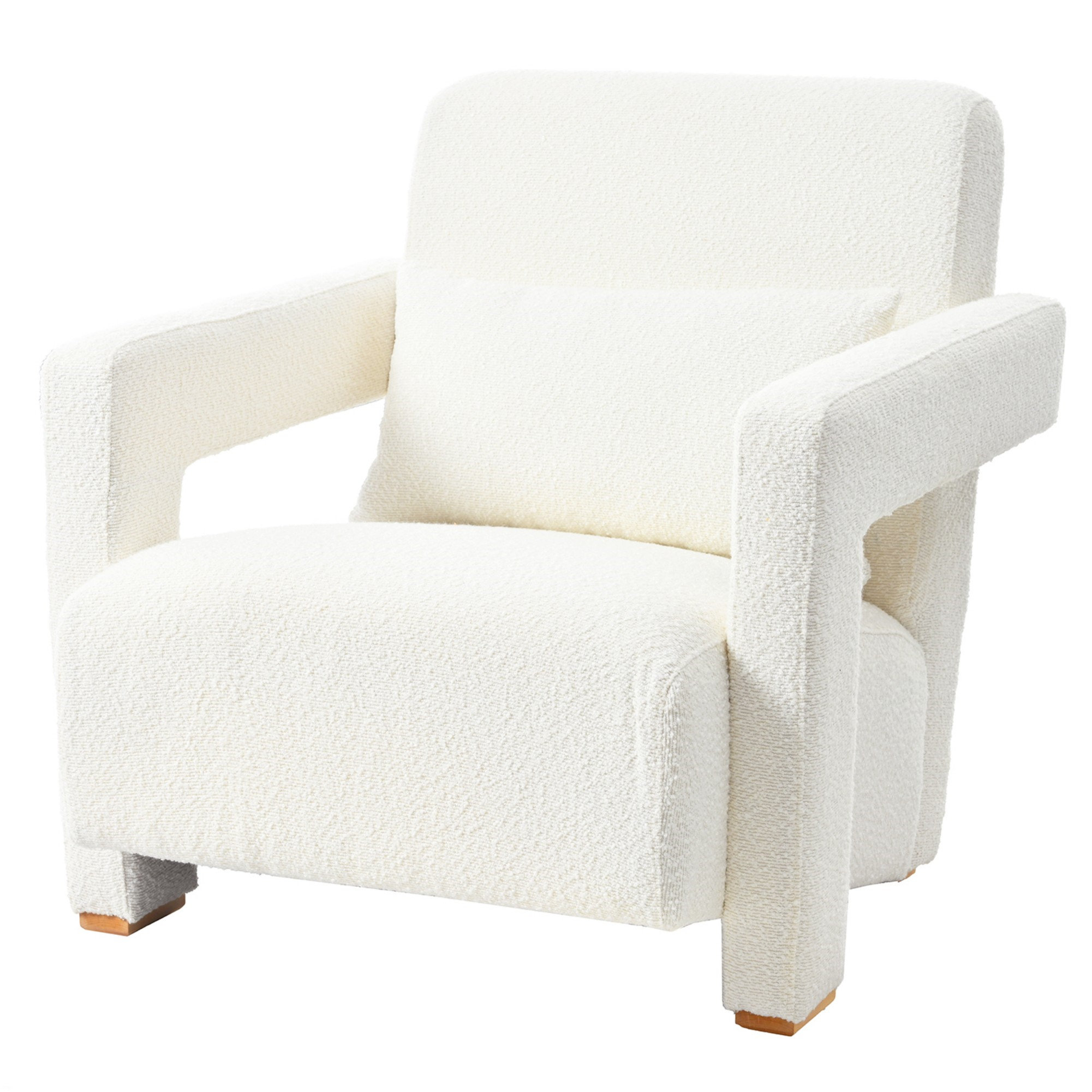 Ivy Bronx Modern Accent Chair, Sleek Right-Angle Armrests Accent Chair ...