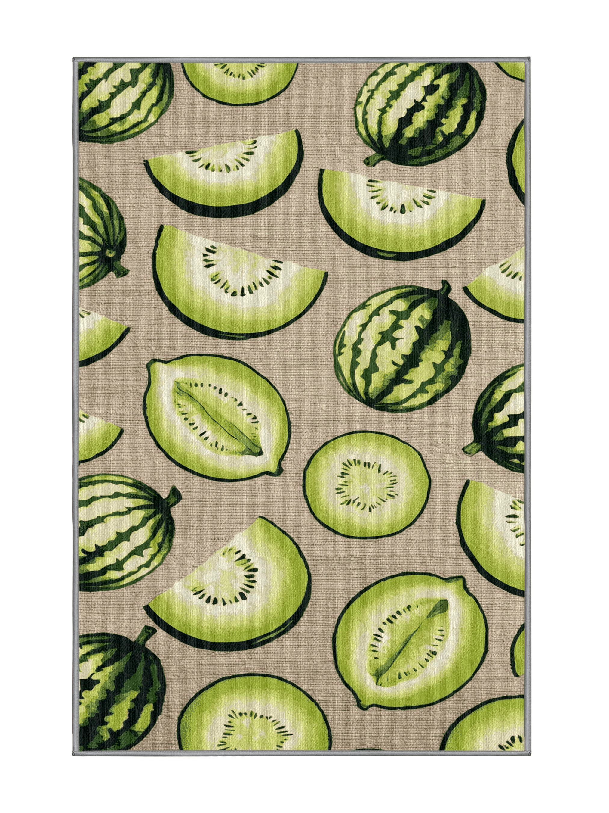 One Allium Way® Washable Honeydew Fruits Area Rug | Wayfair
