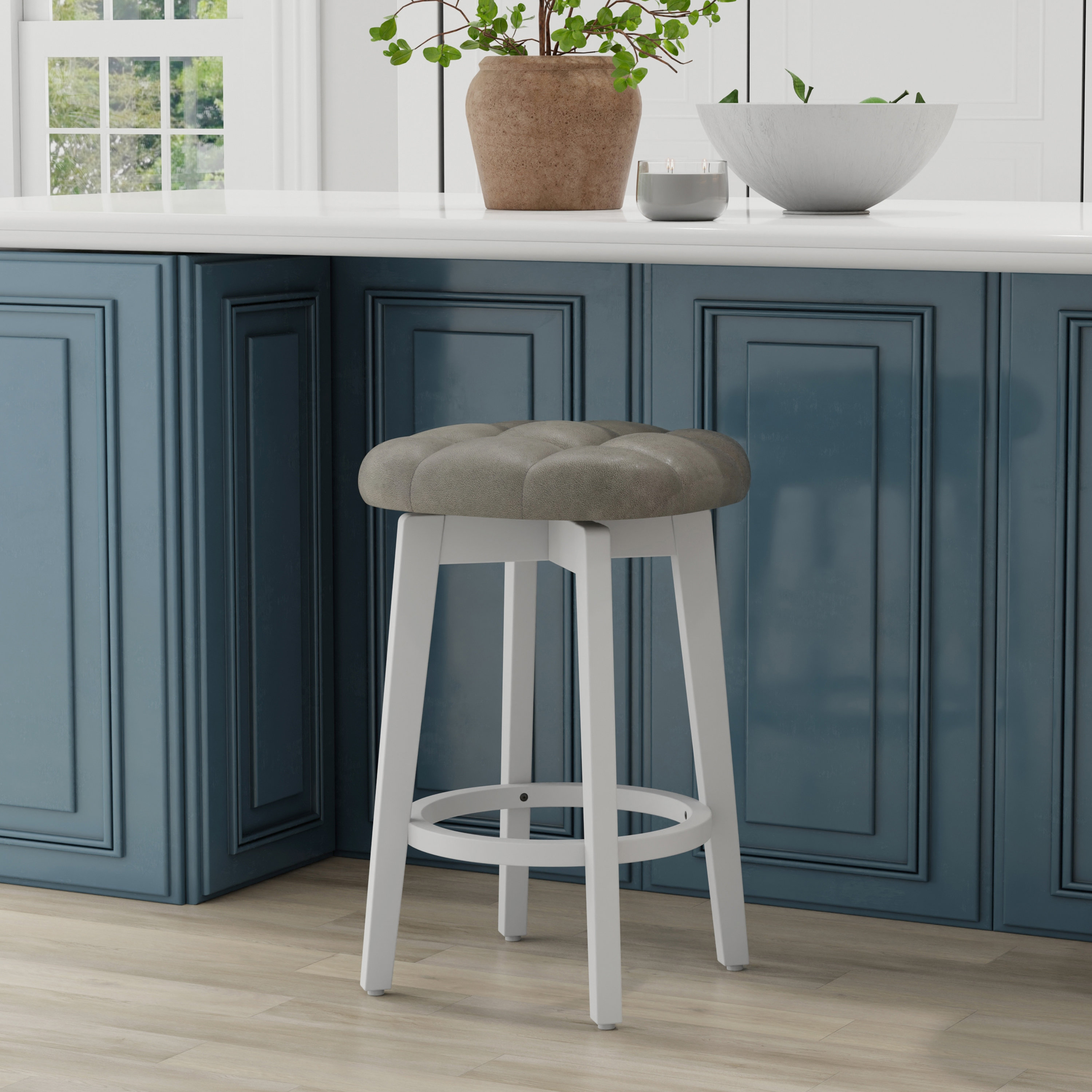 Loon Peak West Sacramento Wood Backless Counter Height Swivel Stool ...