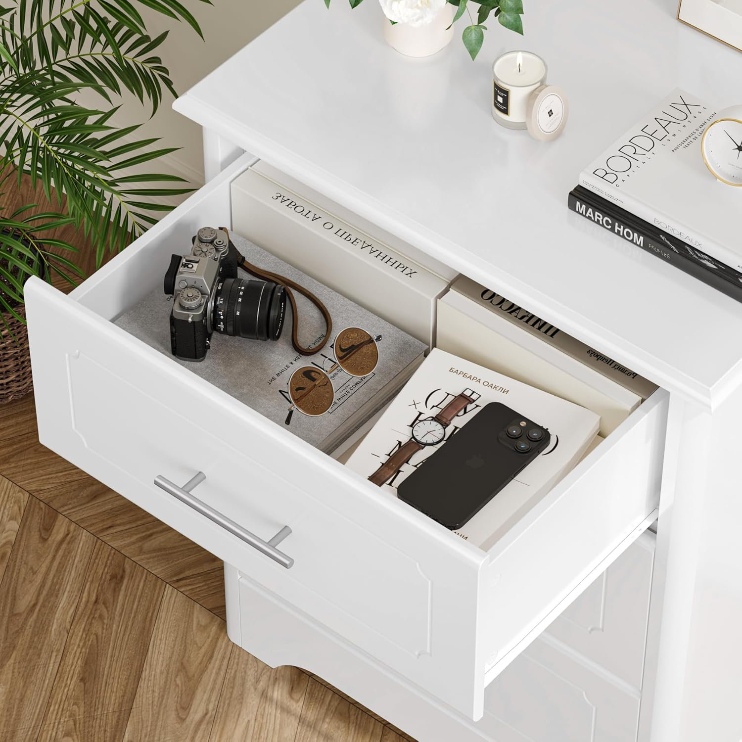 Inbox Zero 3 Drawer for office, 23.62" Wide Modern White , Tall ...