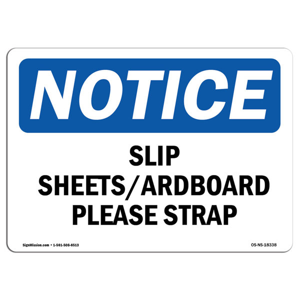 SignMission Slip Sheets Cardboard Please Strap Sign | Wayfair