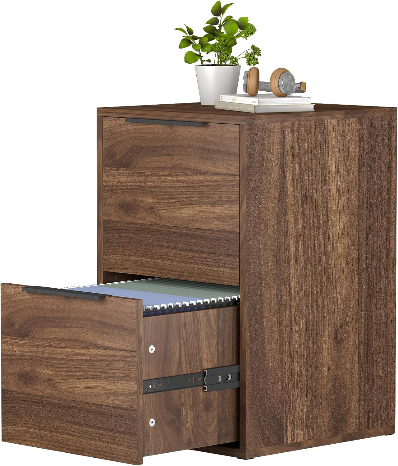Millwood Pines Wooden 2 Drawer File Cabinet, Wood Vertical Filing ...