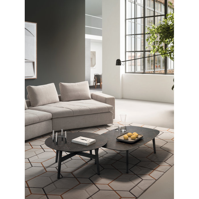 Calligaris Abrey Round Coffee Table with Wooden Base | Wayfair