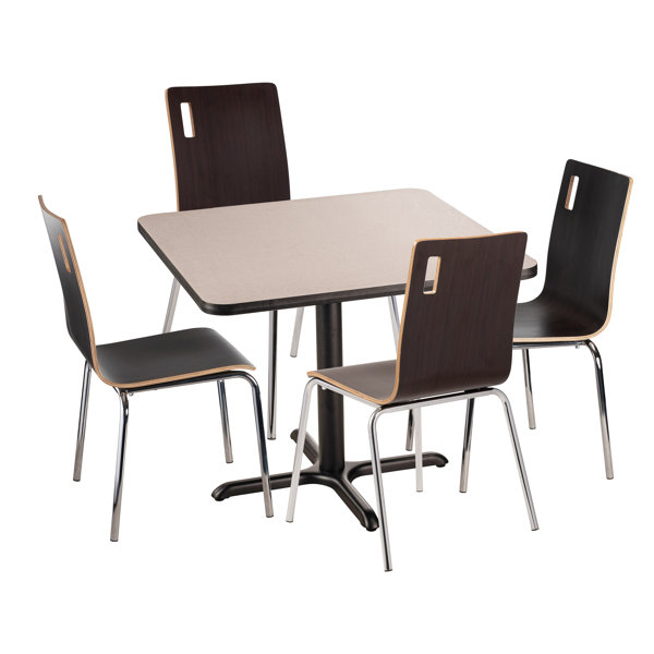 National Public Seating 5 Piece Square Breakroom Table and Chair Set by ...