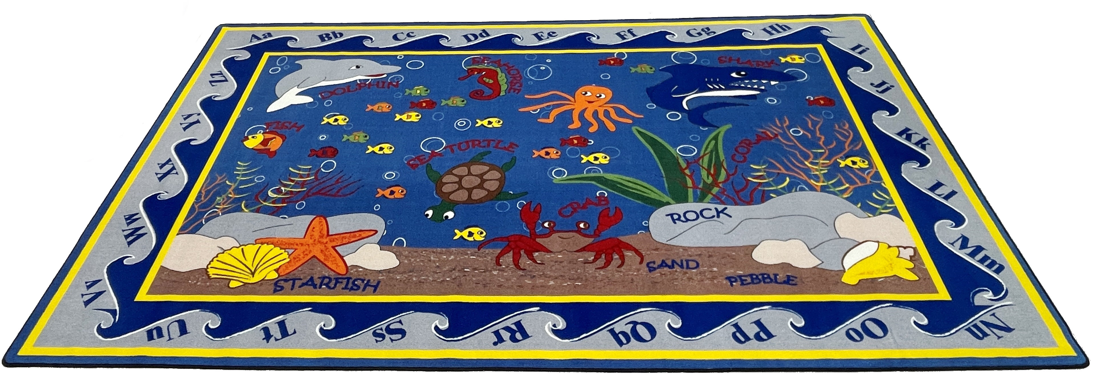Kid Carpet KidCarpet Fish in The Sea Educational Rug, Alphabet Nursery ...