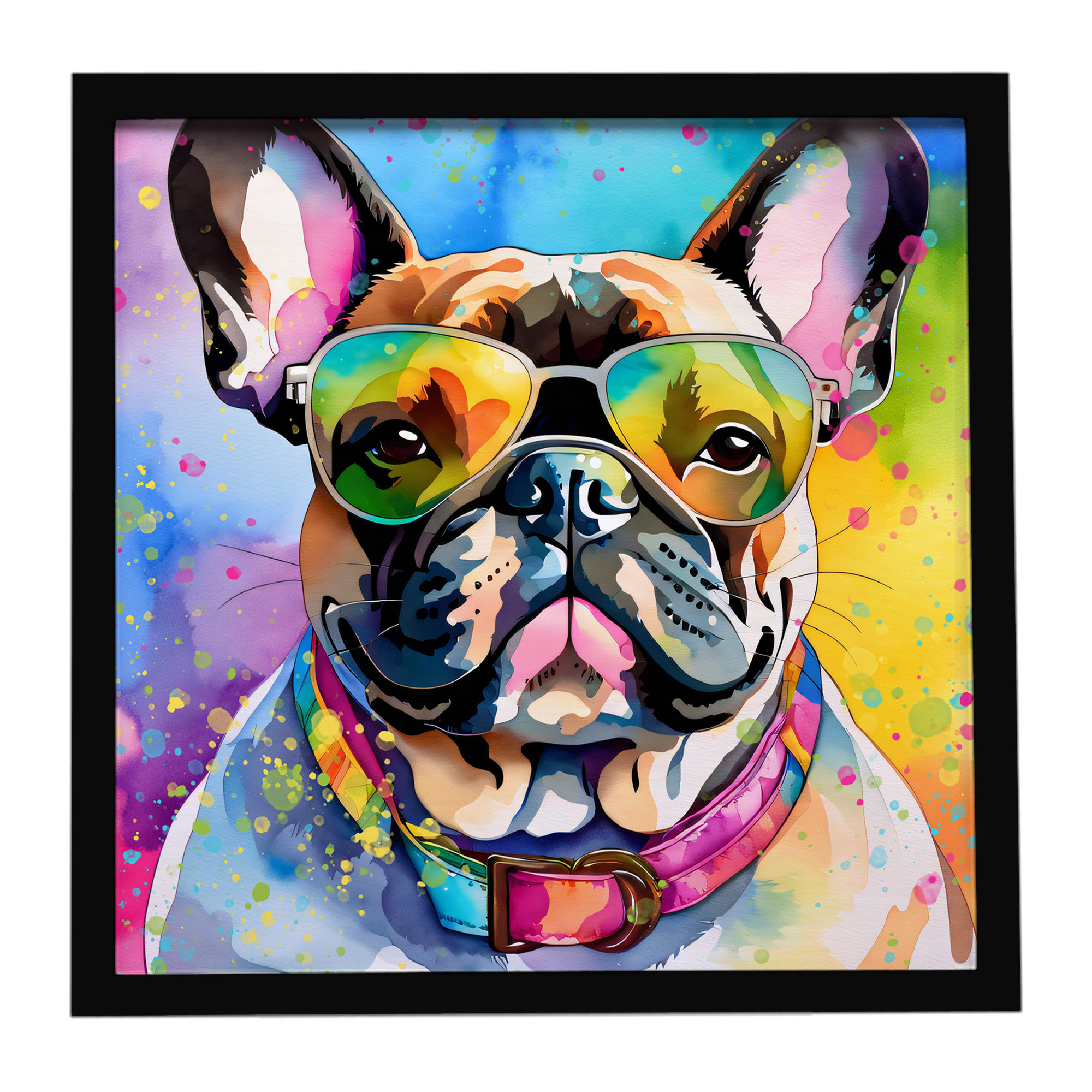 Caroline's Treasures French Bulldog Hippie Dawg Framed Metal Print ...