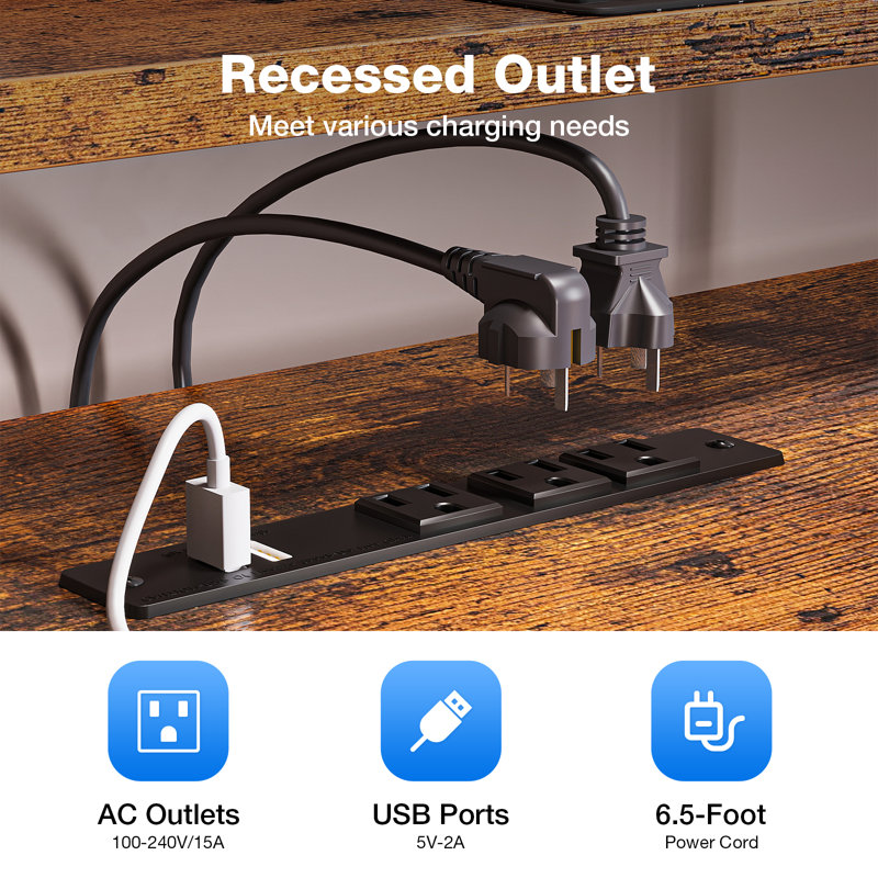 Inbox Zero Latarya 59''W L-Shaped Desk with Steel Storage Shelves ...