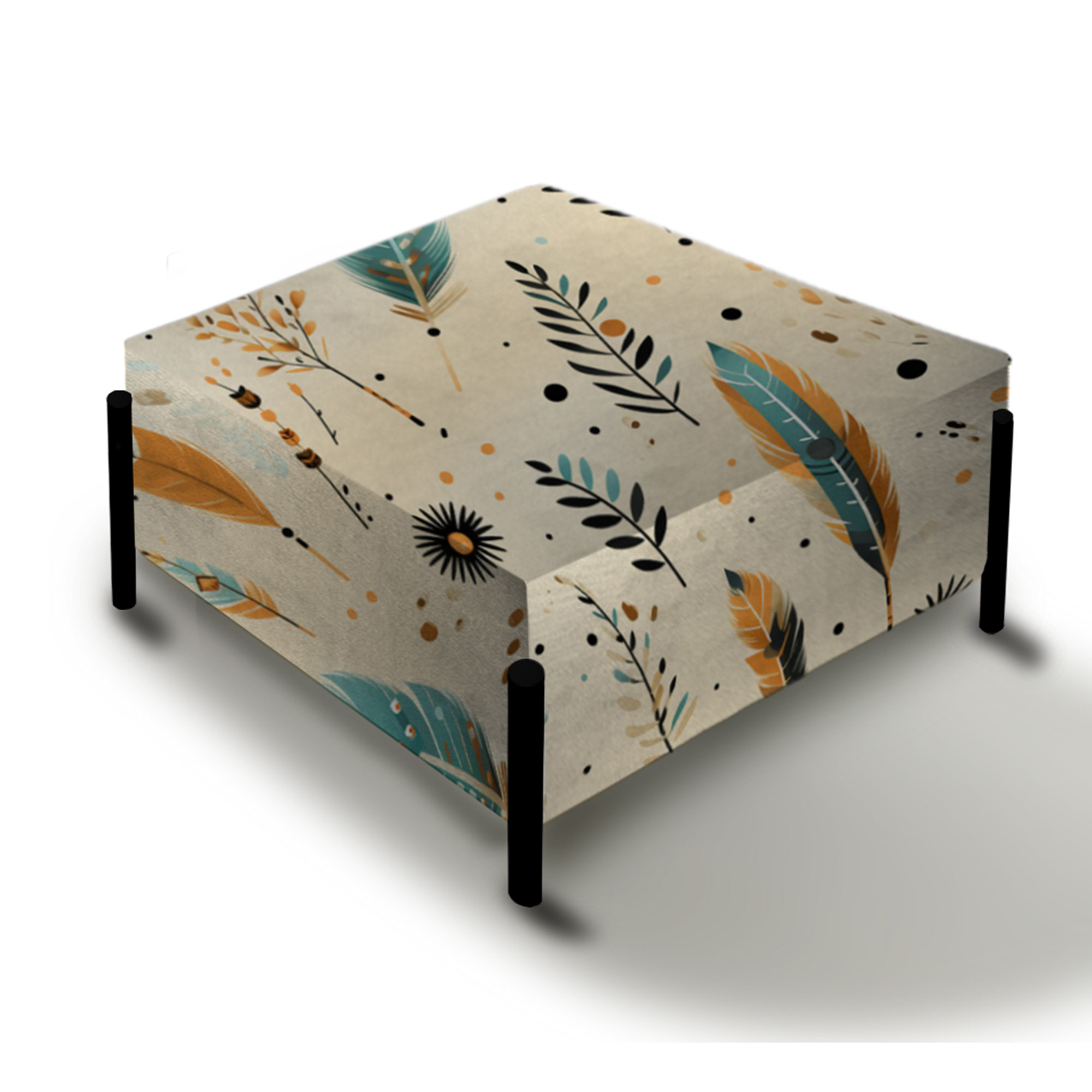 Design Art Tribal Oasis Boho Pattern I - Boho Large Square Ottoman ...