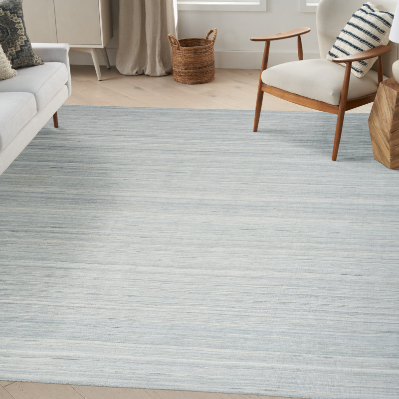 Hokku Designs Anerinda Solid Hand Loomed Wool/Cotton Area Rug in Light ...