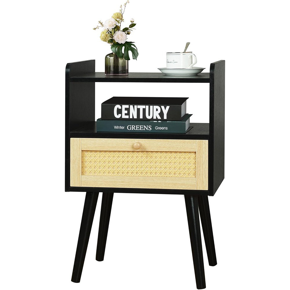 Bay Isle Home™ Bedside Tables With Drawers, Solid Wood Legs, And Open ...